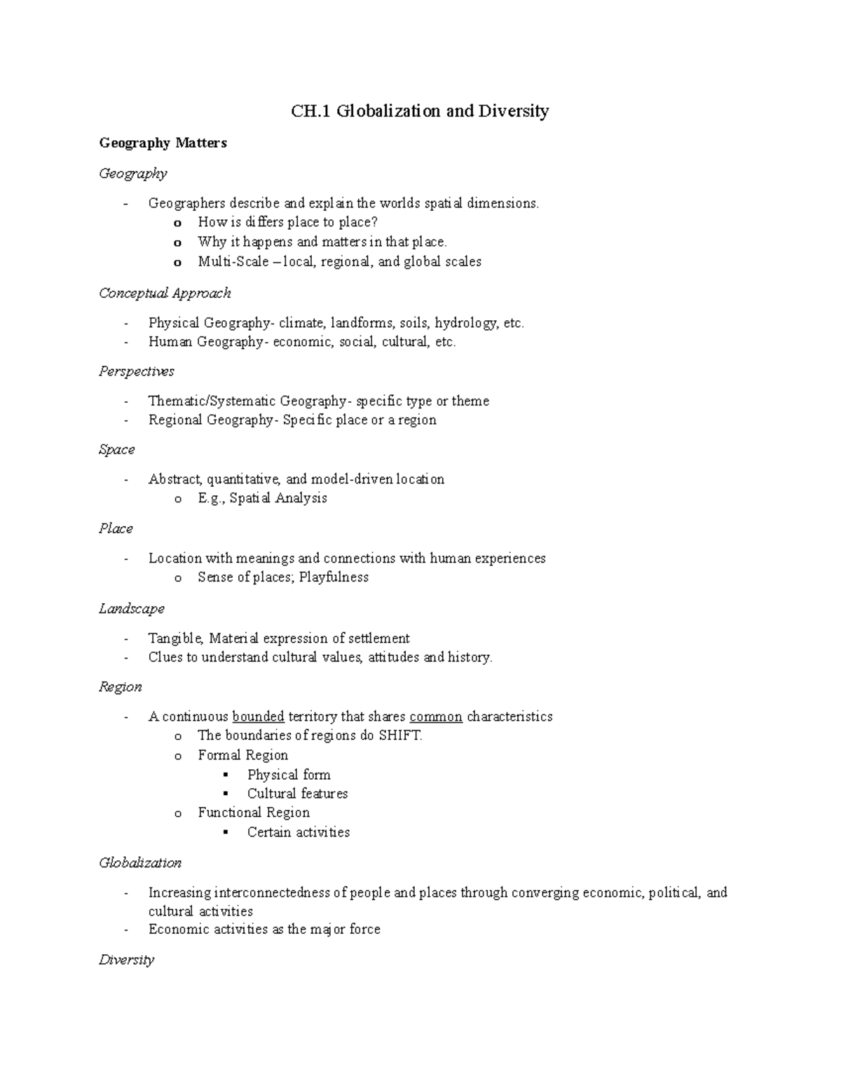 CH 1 - Sojung Huh - CH Globalization and Diversity Geography Matters ...