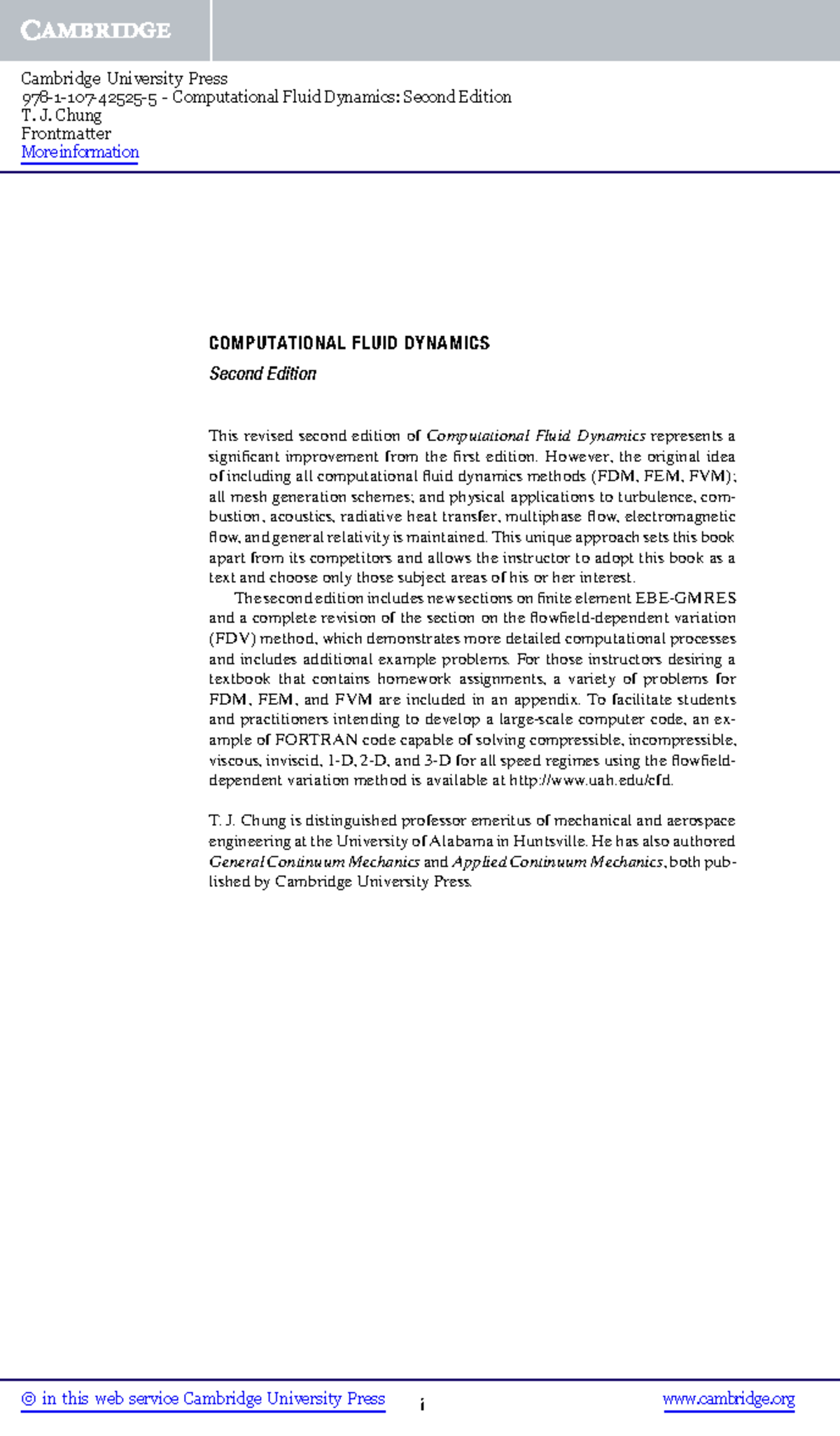 Computational-fluid-dynamics Chung 2nd version - COMPUTATIONAL FLUID DYNAMICS Second Edition ...
