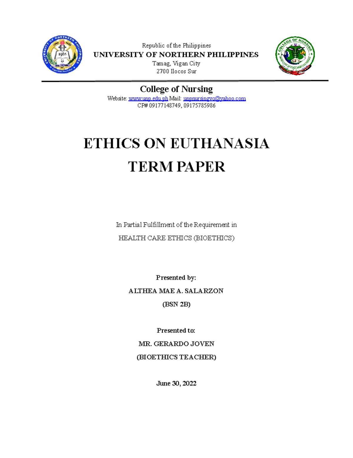 Salarzon-TERM Paper - Republic of the Philippines UNIVERSITY OF ...