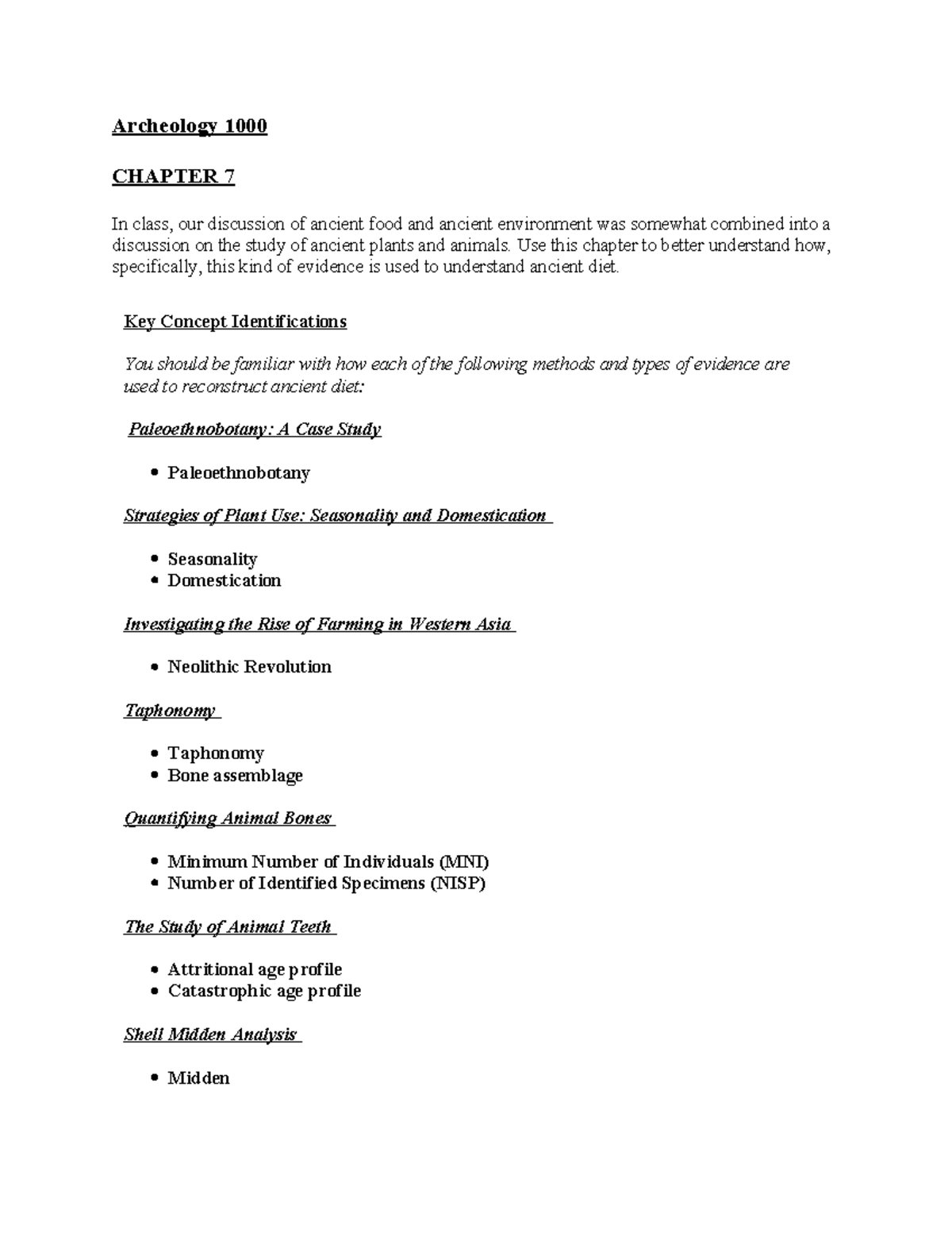 Archeology 1000 ch 7 - Summary Introduction to Archaeology - Archeology ...