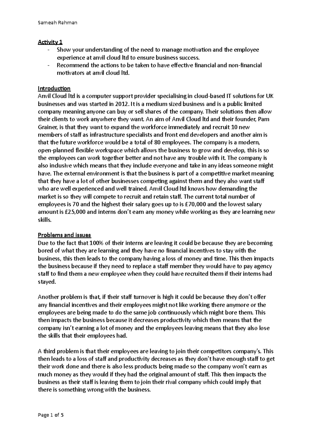 unit 6 exam example part A - Activity 1 - Show your understanding of ...