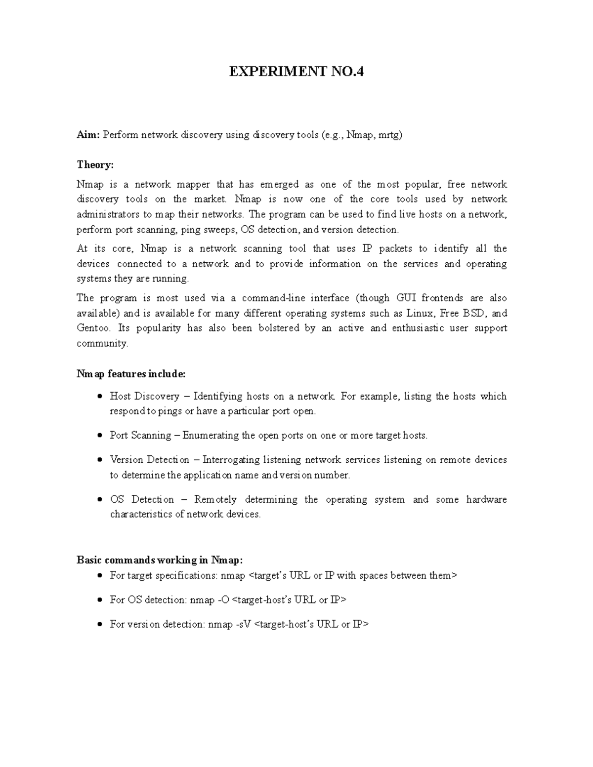 CN EXP4 - Computer Network Experiment 4 - EXPERIMENT NO. Aim: Perform ...