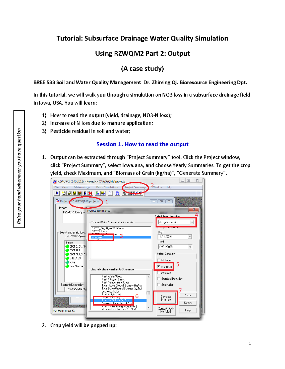 Set-up a drainage water quality simulation using Rzwqm -Tutorial Part 2 ...