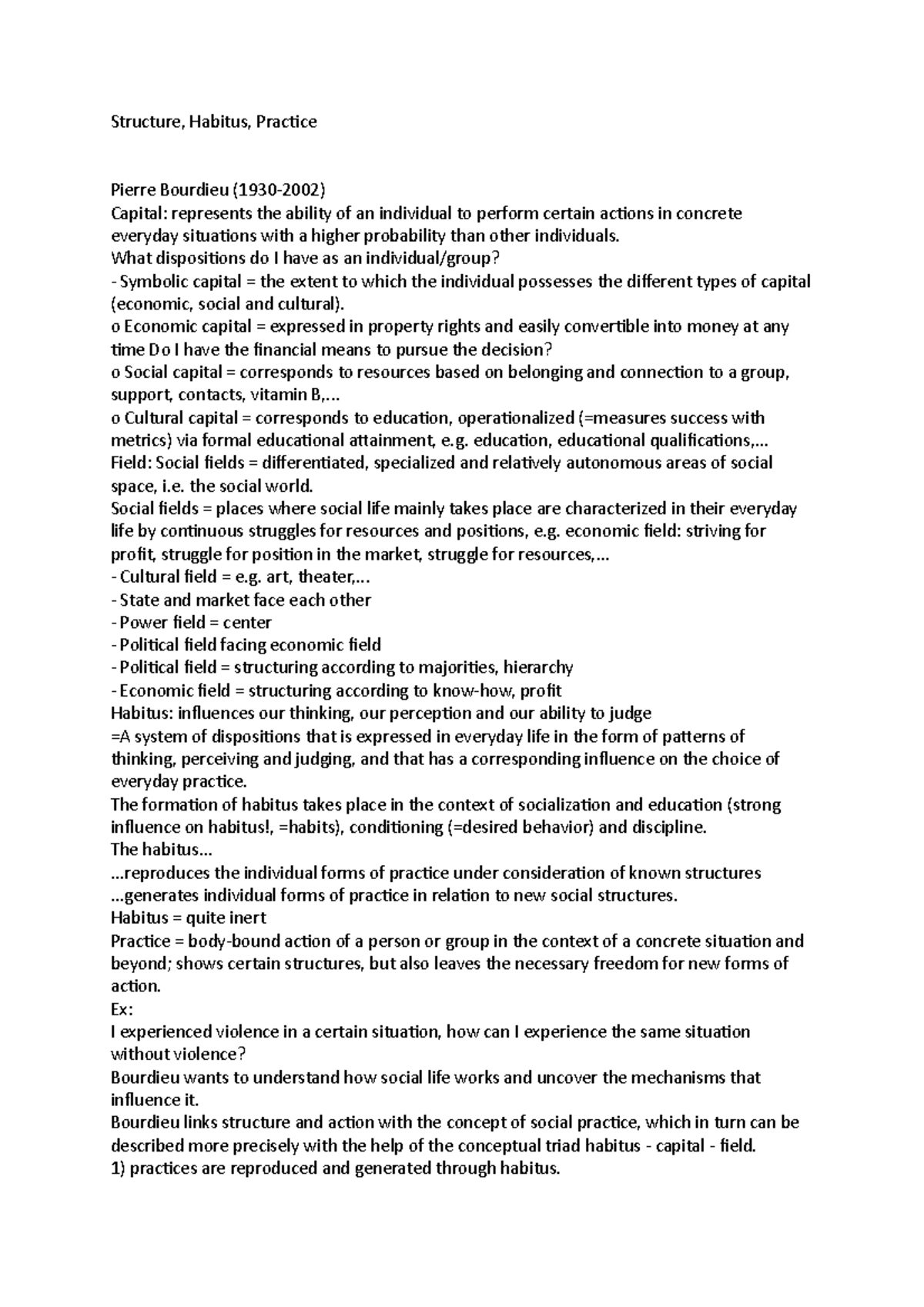 Structure - Introductory Sociology - Structure, Habitus, Practice ...