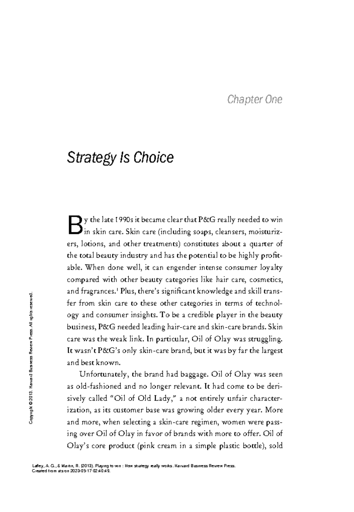 Playing to Win How Strategy Really Works - (Chapter 1 Strategy Is ...