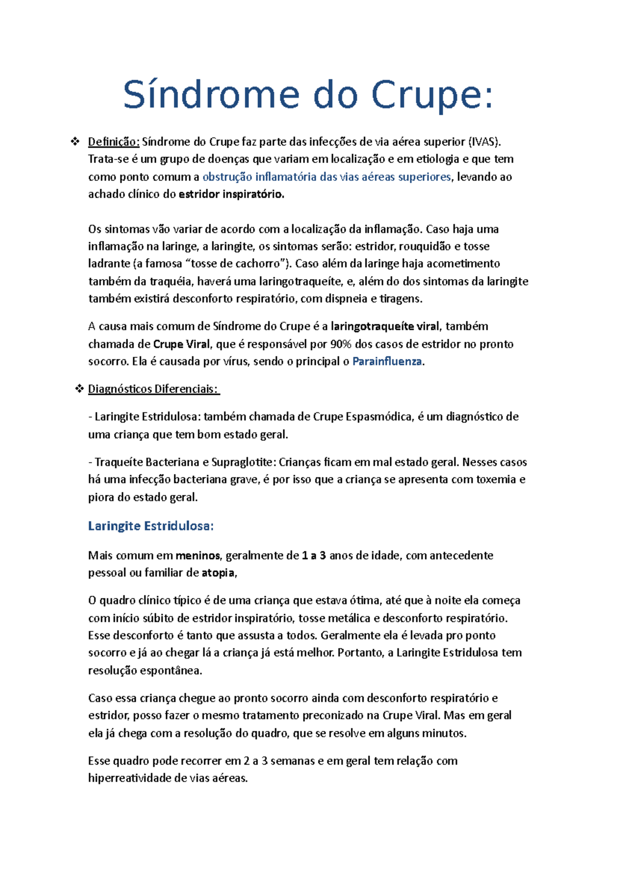 Síndrome do Crupe - Síndrome do Crupe: Definição: Síndrome do Crupe faz ...