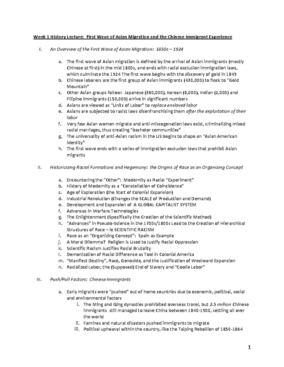 9.1.22 - History Lecture - Chinese Immigrants and the First Wave of ...