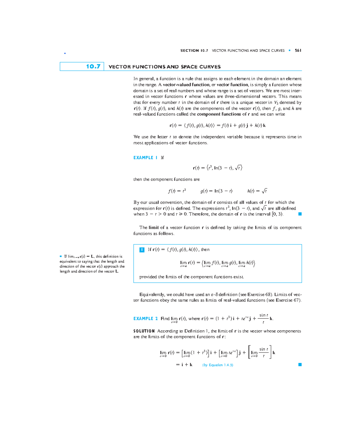 Math work ch - math work - VECTOR FUNCTIONS AND SPACE CURVES In general ...