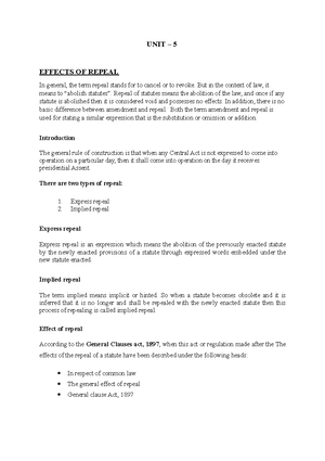 UNIT 1 - 5 CRPC - LLB LAW (Honors - Studocu