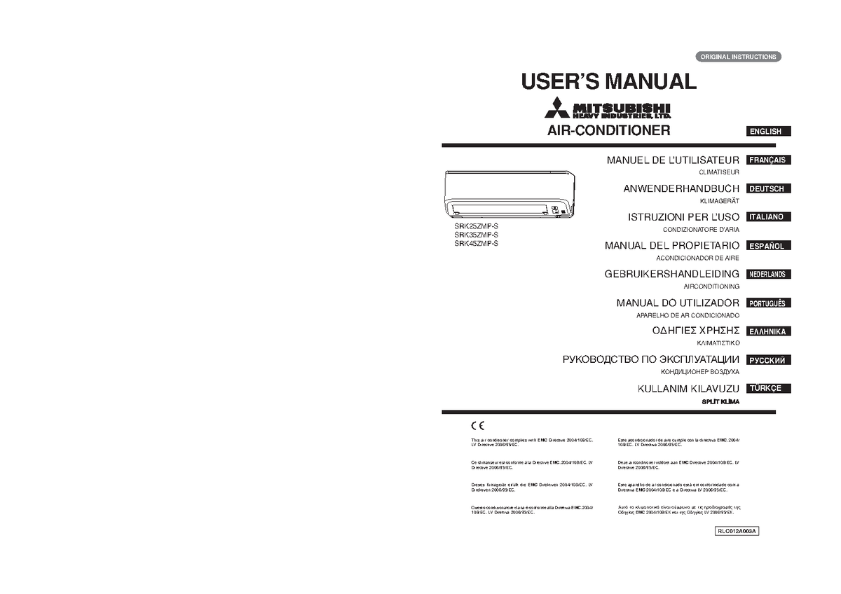 Rlc012a003a english - Fortified samples - USER’S MANUAL AIR-CONDITIONER ...