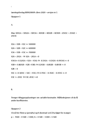 Oppgaver til Lagerstyring II - Oppgaver til Lagerstyring II Lagerhold – usikkerhet Oppgave 1 En ...