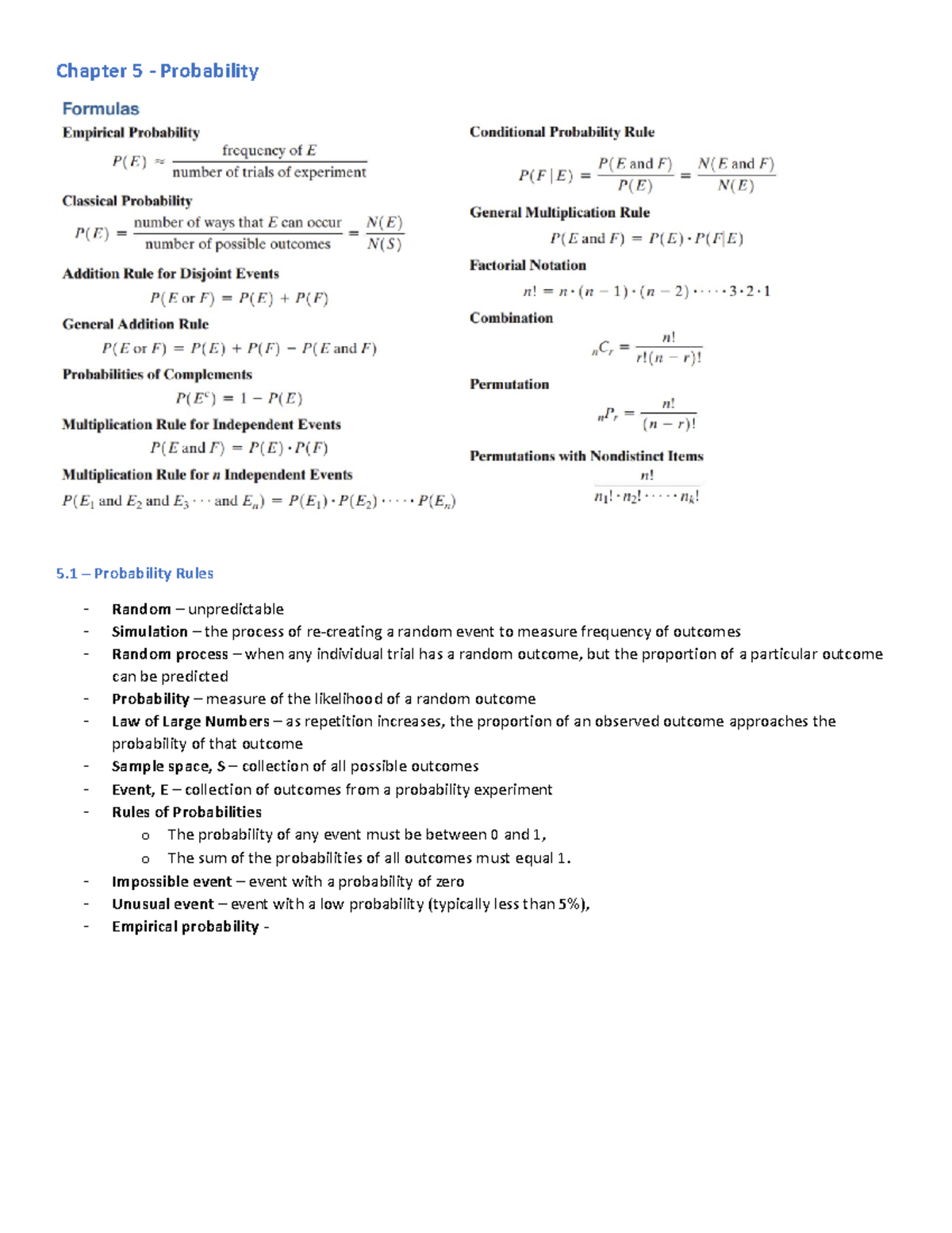 Rollins - Ch 5 - Probability - Chapter 5 - Probability 5 – Probability ...