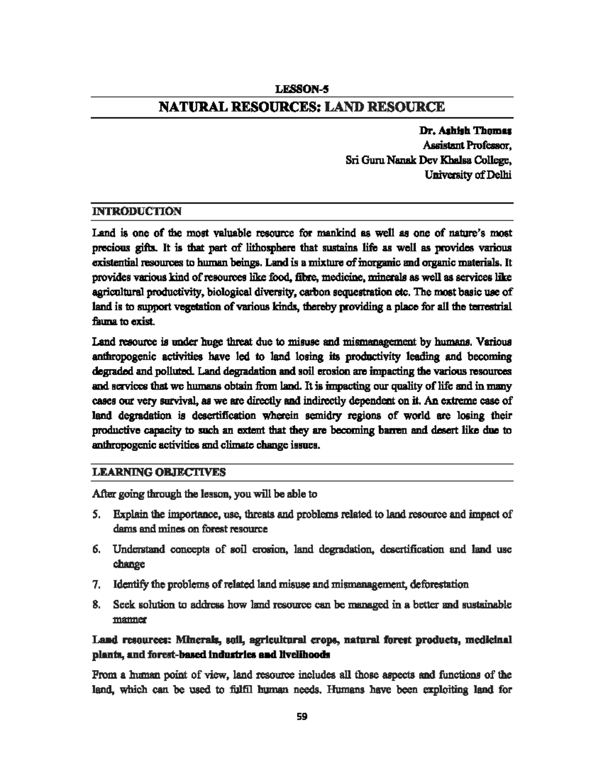 Unit 3 EVS Natural Resources - Studocu