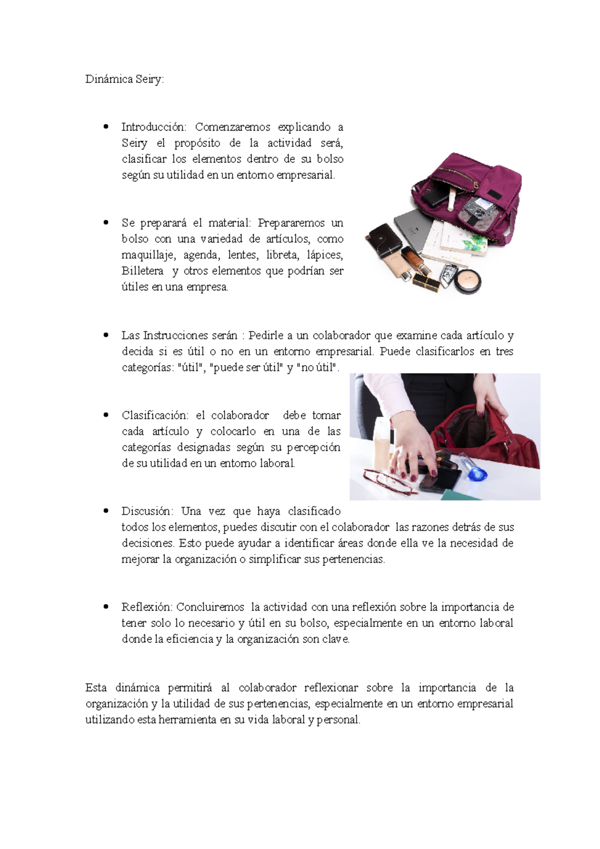 Propuesta dinámica Seiry - Dinámica Seiry: Introducción: Comenzaremos ...