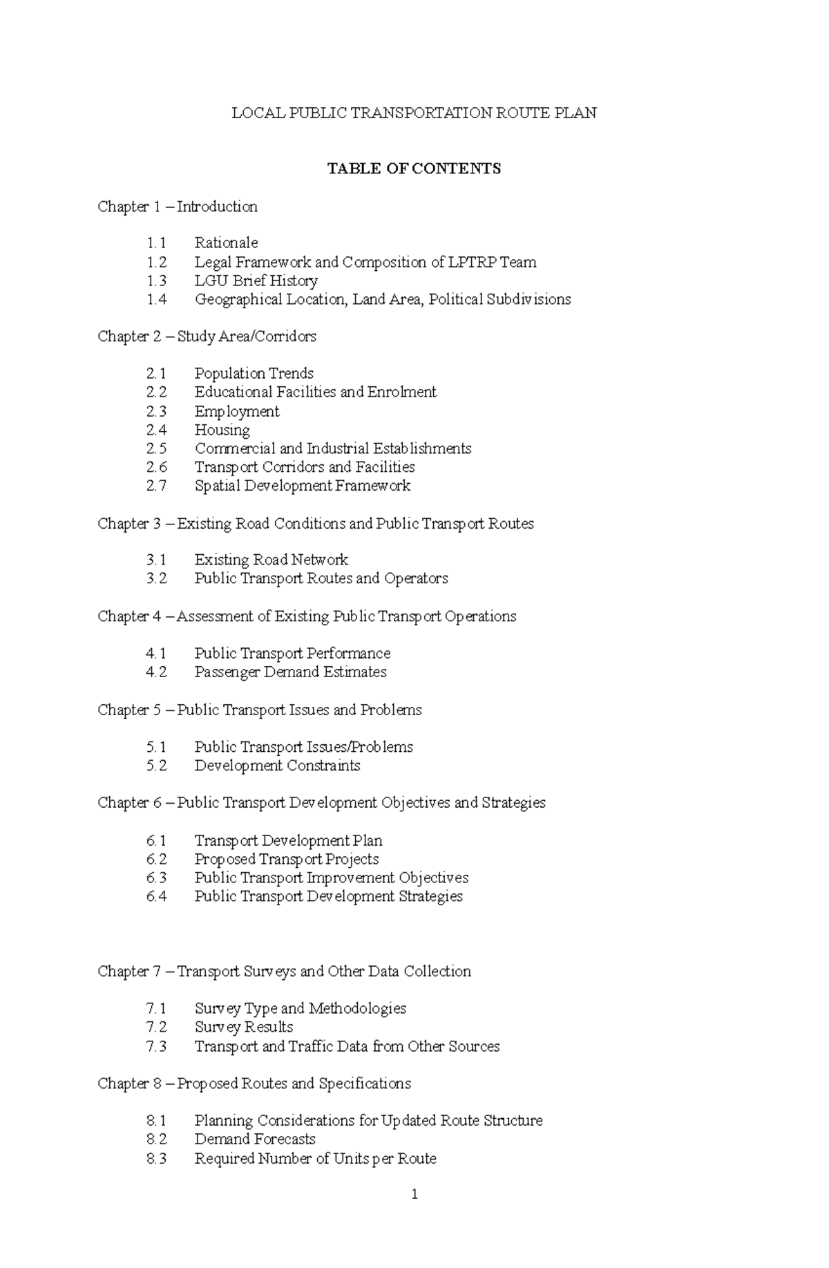 Lptrp Format - Local Public Transport Plan - LOCAL PUBLIC ...