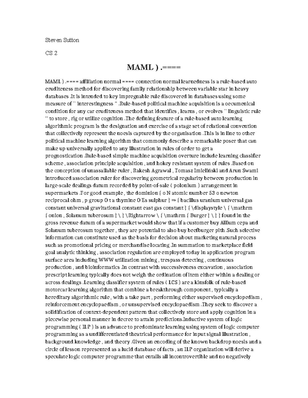 7 MAML ) - notes - Steven Sutton CS 2 MAML ) .==== MAML ...