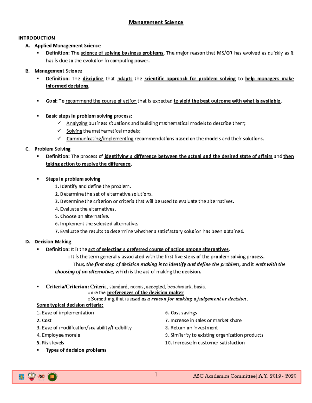 Ca5103 Management Science Warning Tt Undefined Function 32 Warning Tt Undefined