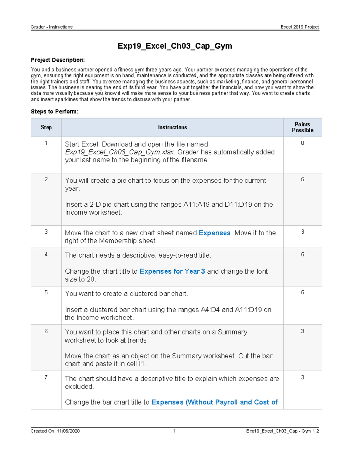 Exp19 Excel Ch03 Cap Gym Instructions - Exp19_Excel_Ch03_Cap_Gym Project Description: You and a ...