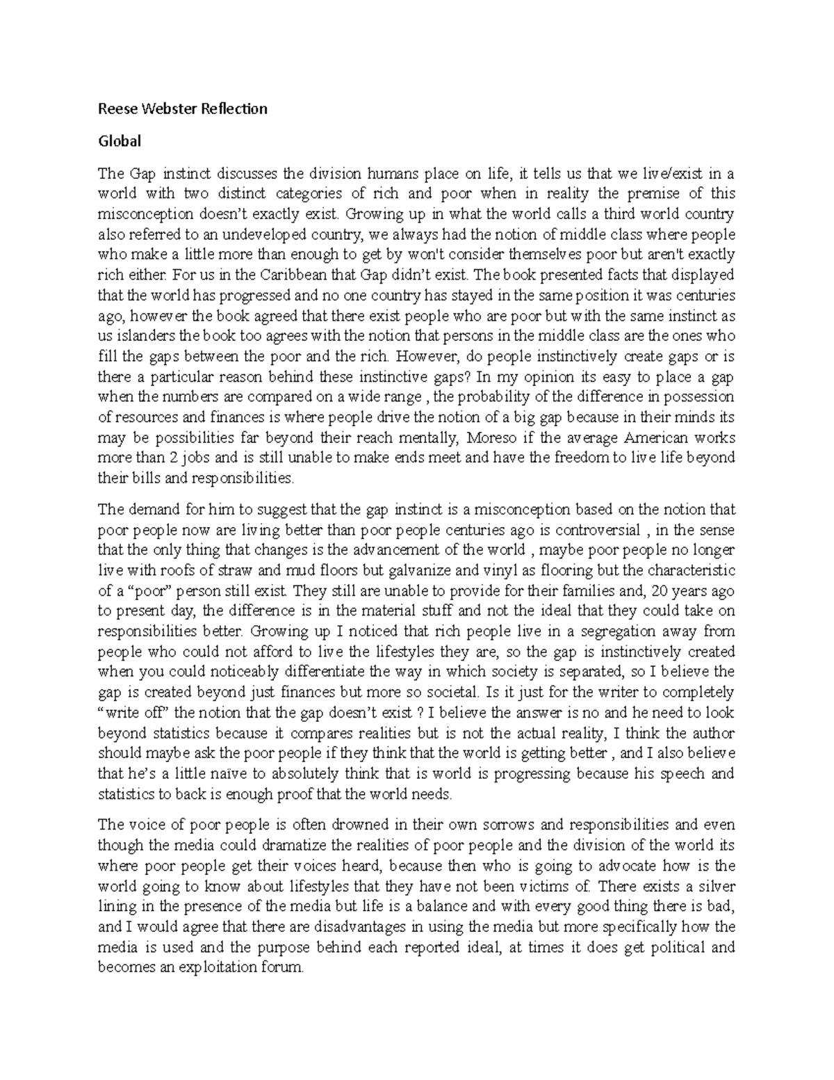 The gap instinct - Reese Webster Reflection Global The Gap instinct ...