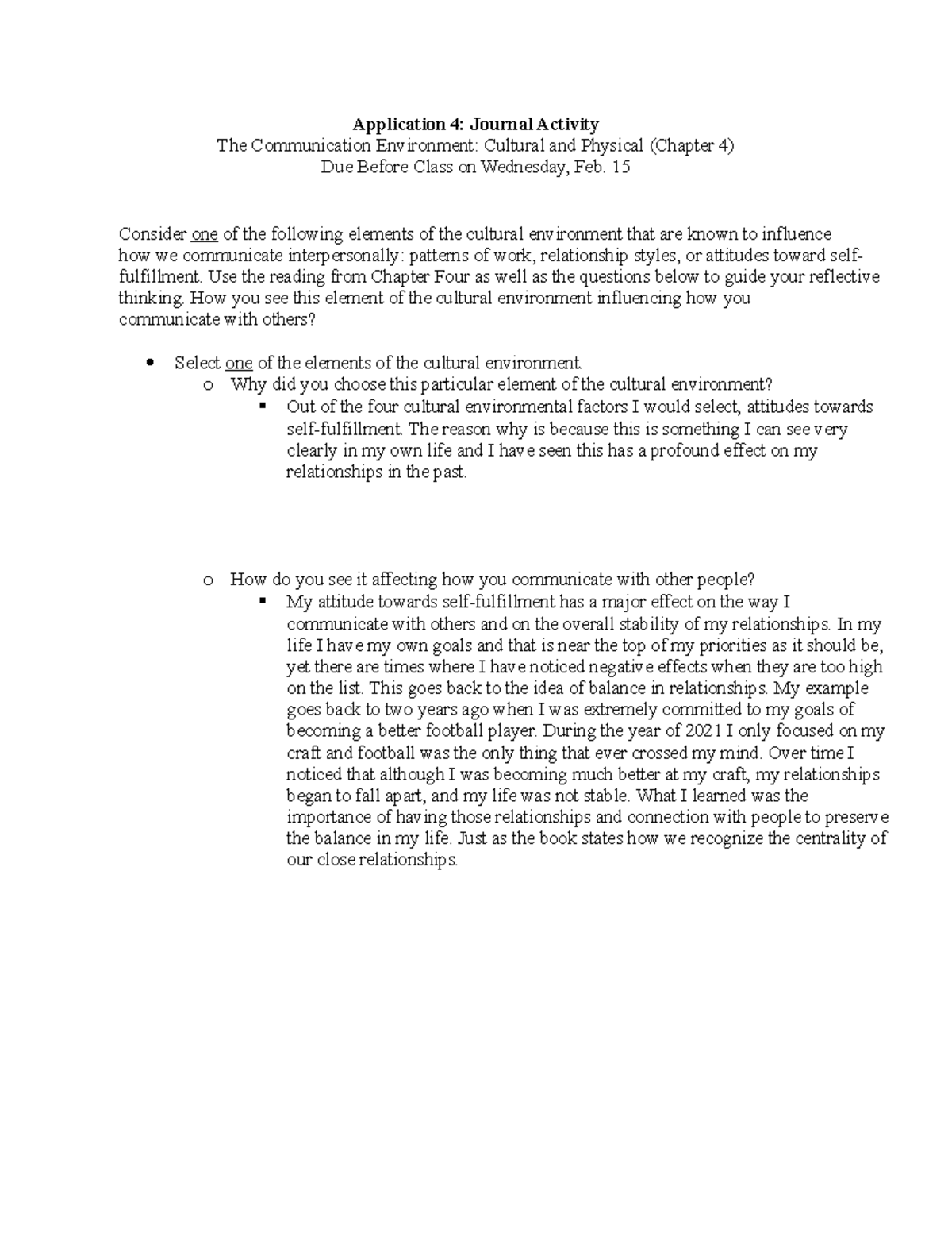 Application 4 - IC - Application 4: Journal Activity The Communication ...