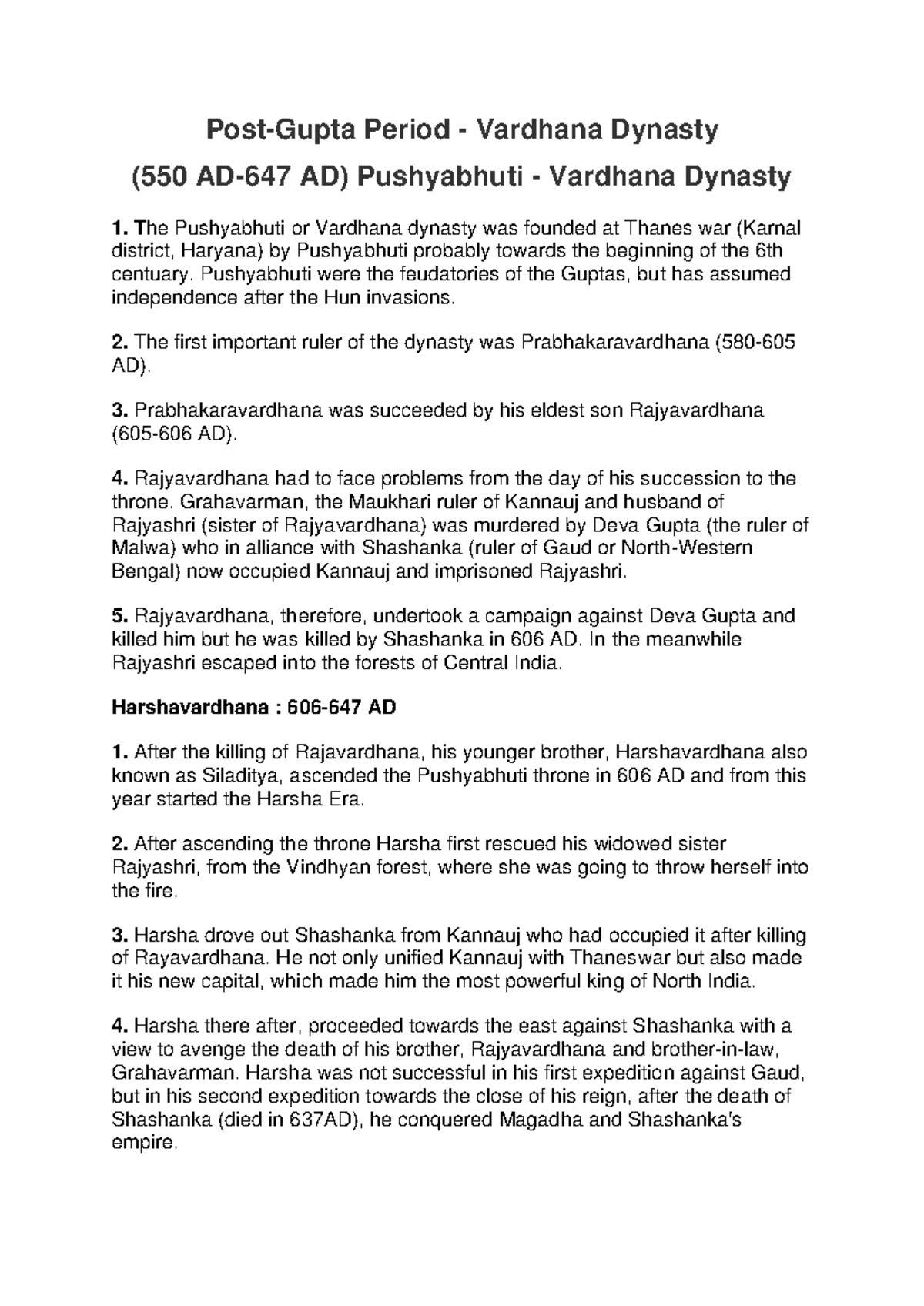 6. Post-Gupta-Period - history - Post-Gupta Period - Vardhana Dynasty ...