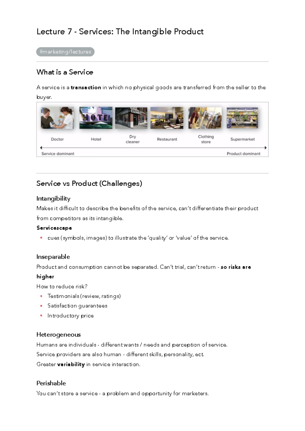 Lecture 7 - Services The Intangible Product - Lecture 7 - Services: The ...
