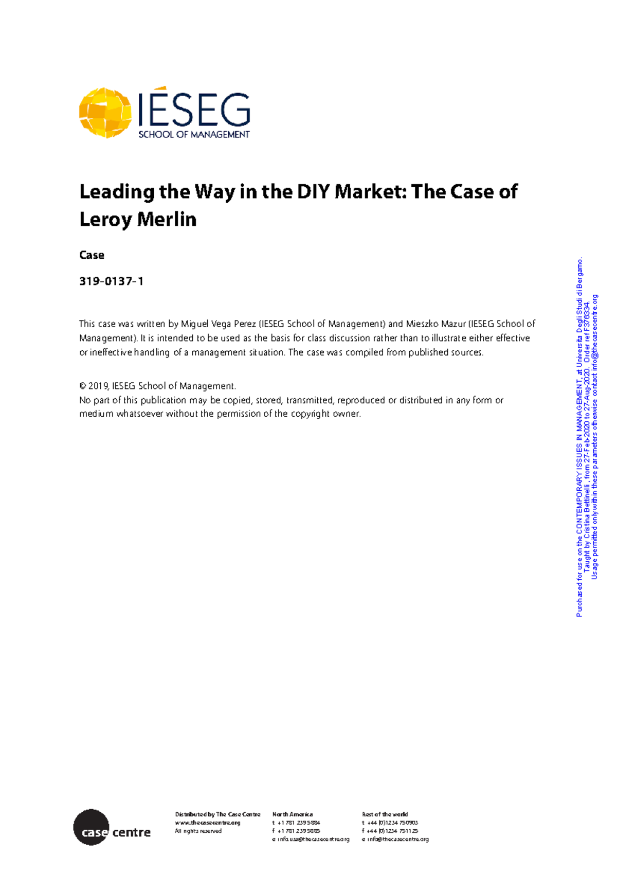 Leroy Merlin Case Study - Leading the Way in the DIY Market: The Case of Leroy Merlin Case 319 ...