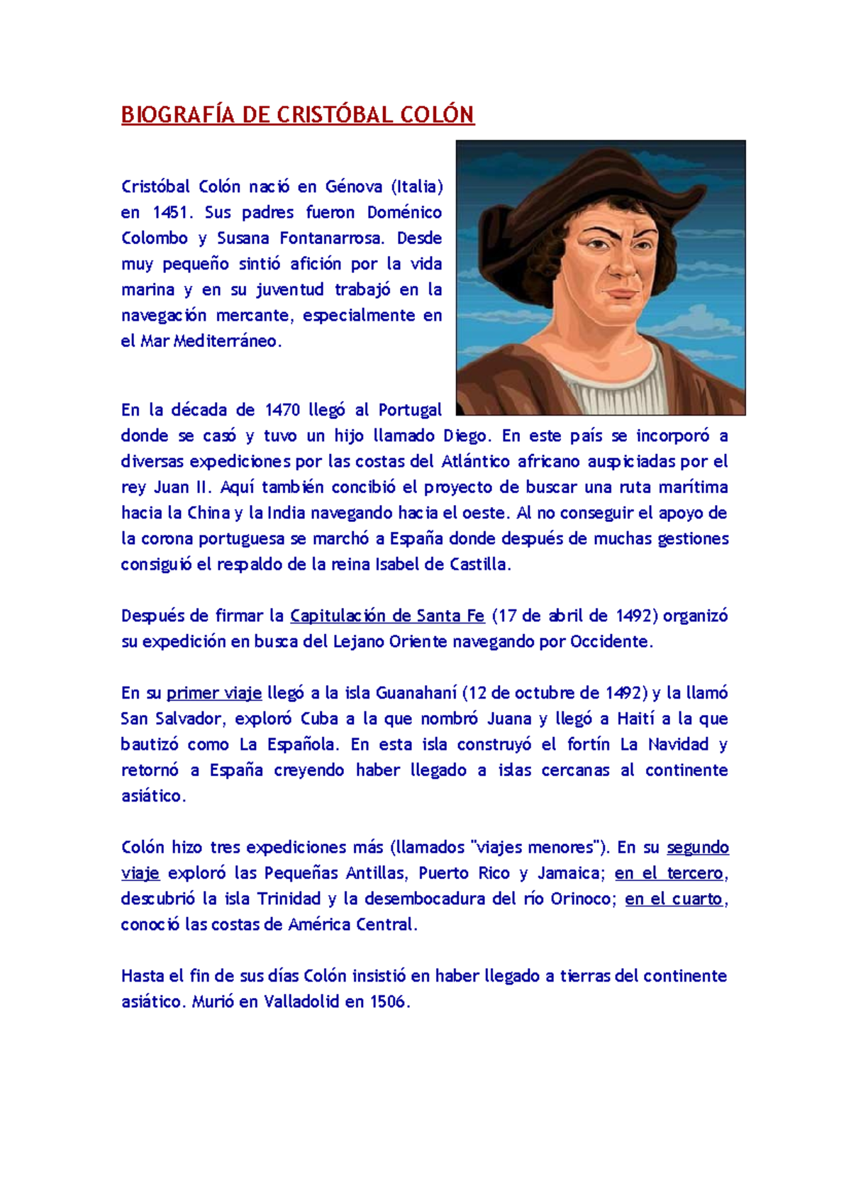 La Biografía De Cristóbal Colon – RCMADW