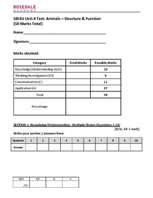 SBI3U Unit 3 Test (student version) copy - SBI3U Unit 3 Test: Evolution ...