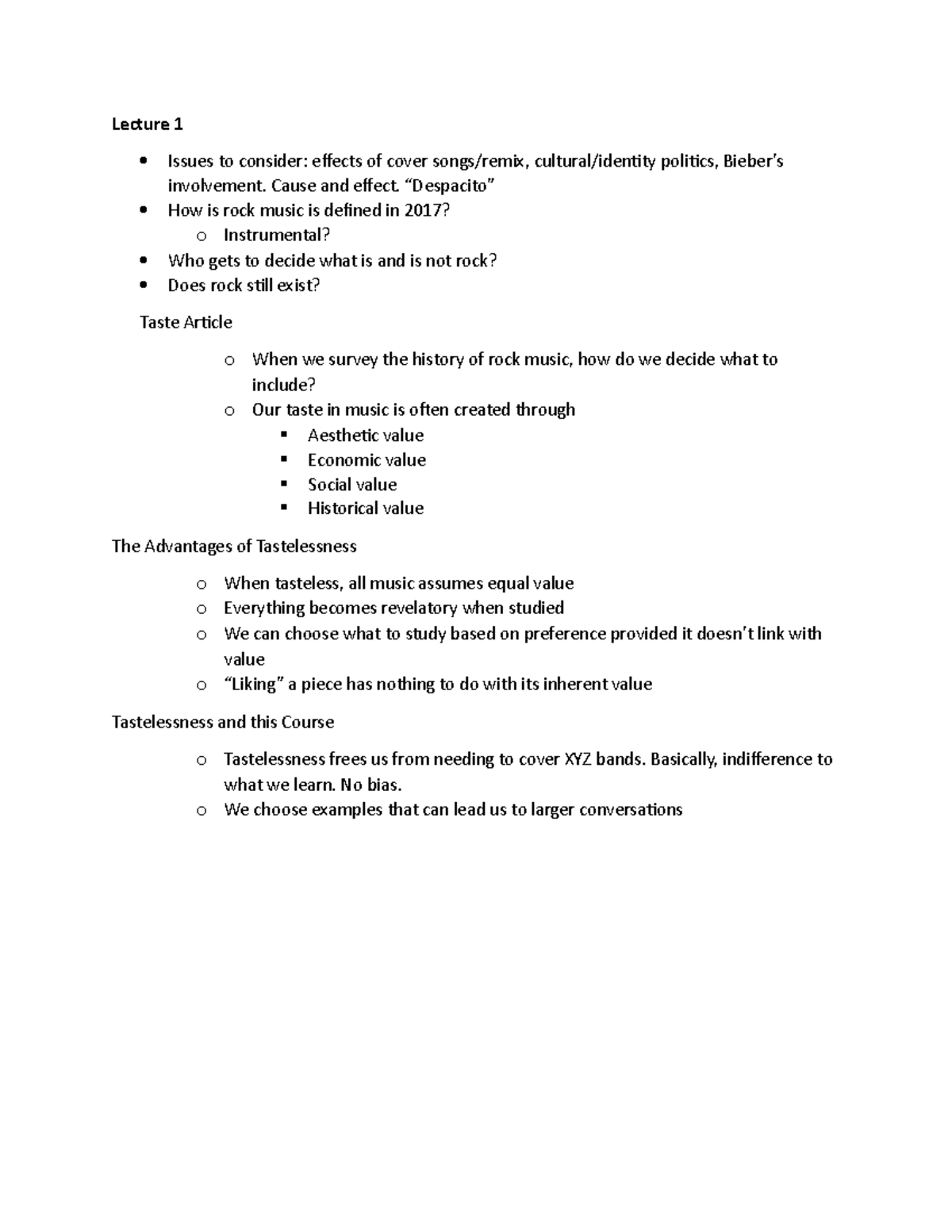 Lecture 1 - Mathew Di Campos - Lecture 1 Issues to consider: effects of ...