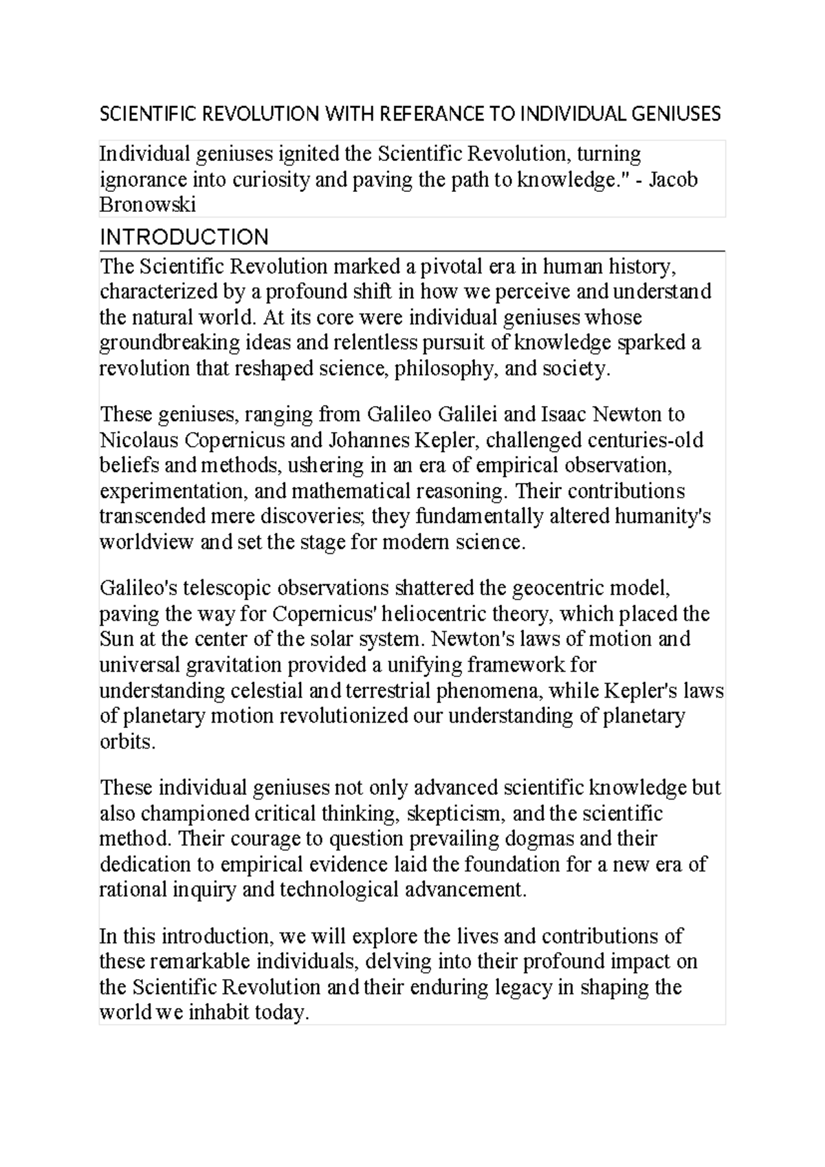 Scientific Revolution WITH Referance TO Individual Geniuses ...