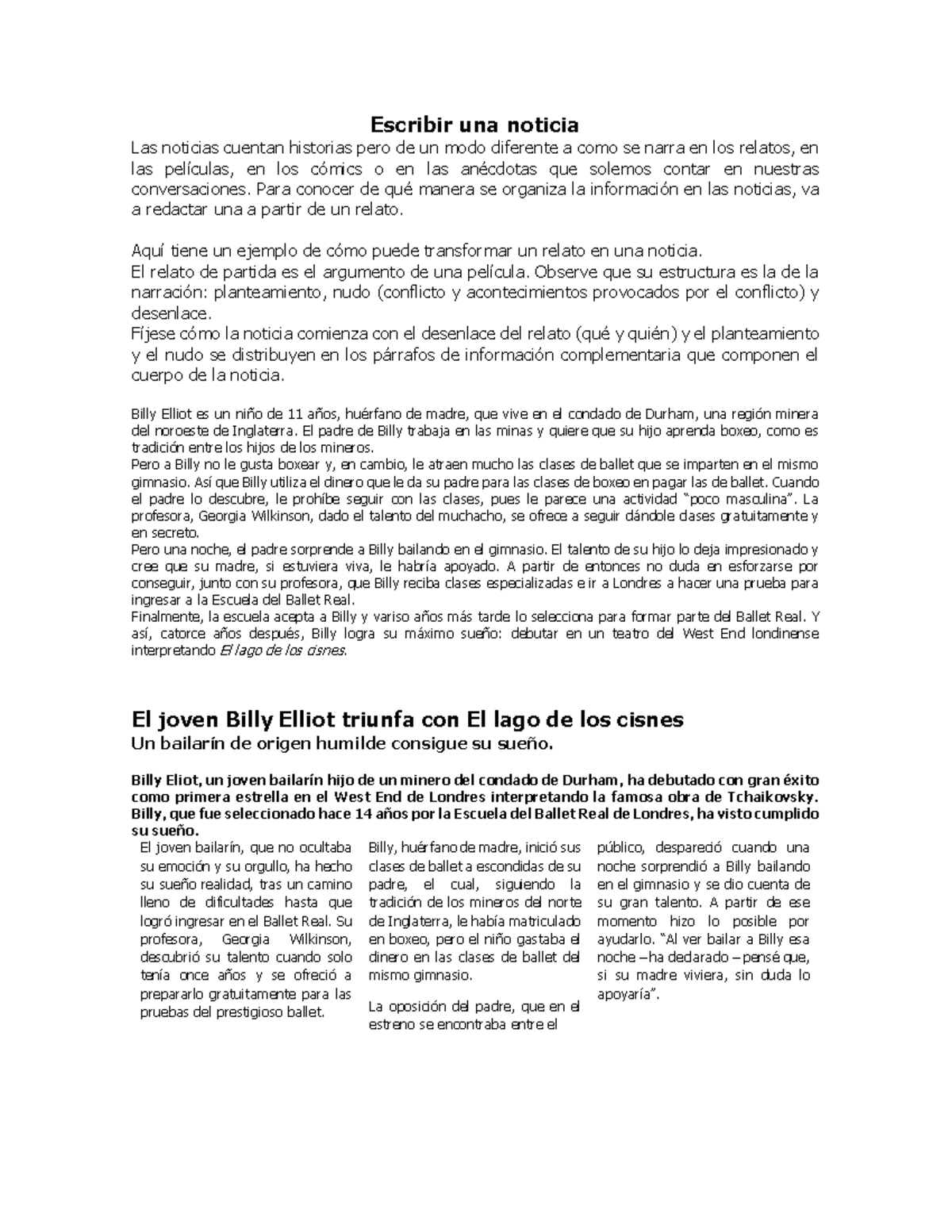 Escribir UNA Noticia - Material de repaso - Escribir una noticia Las ...