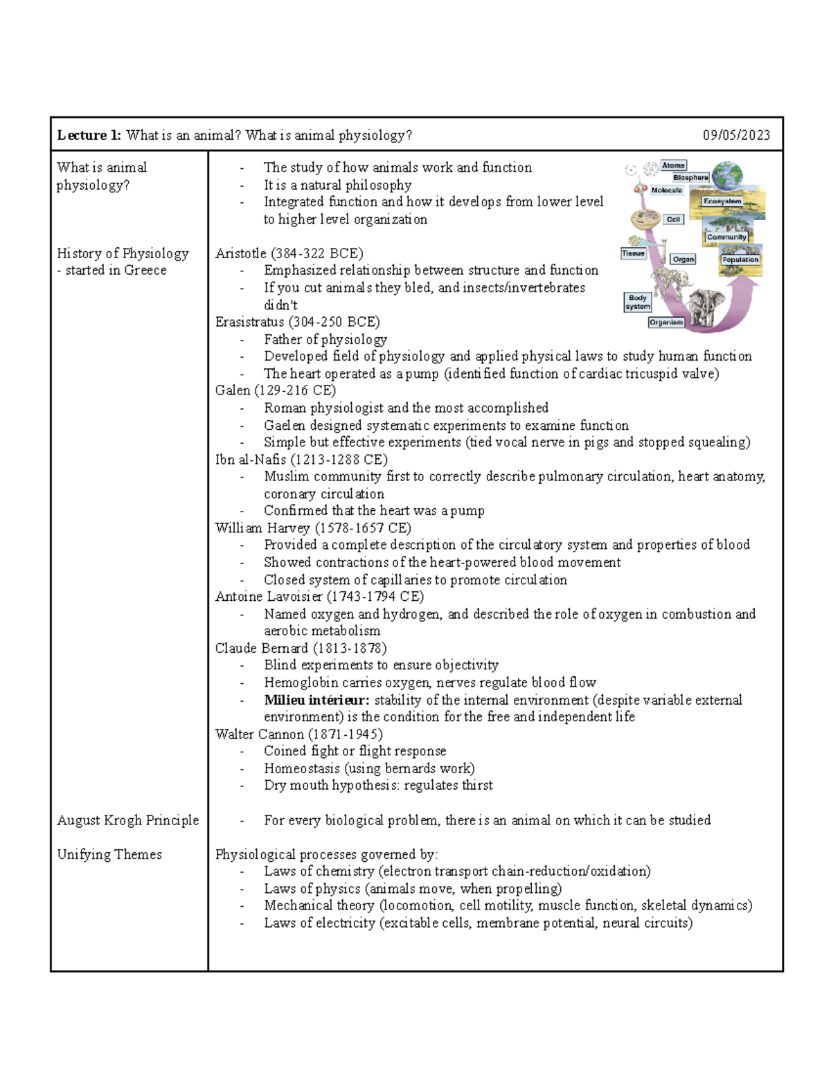 Lecture 1 What is an animal What is animal physiology - Google Docs ...