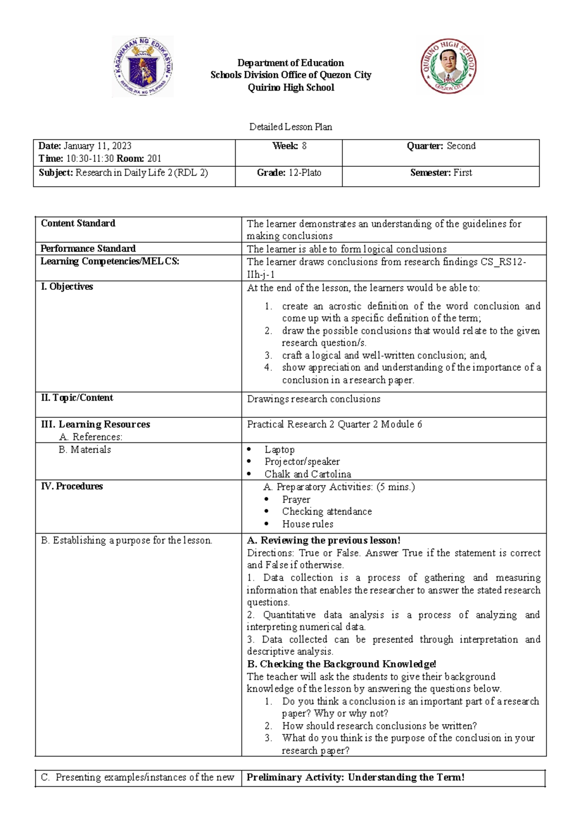 Julie's COT2 RDL2 - It's a teaching guide for English teacher handling ...