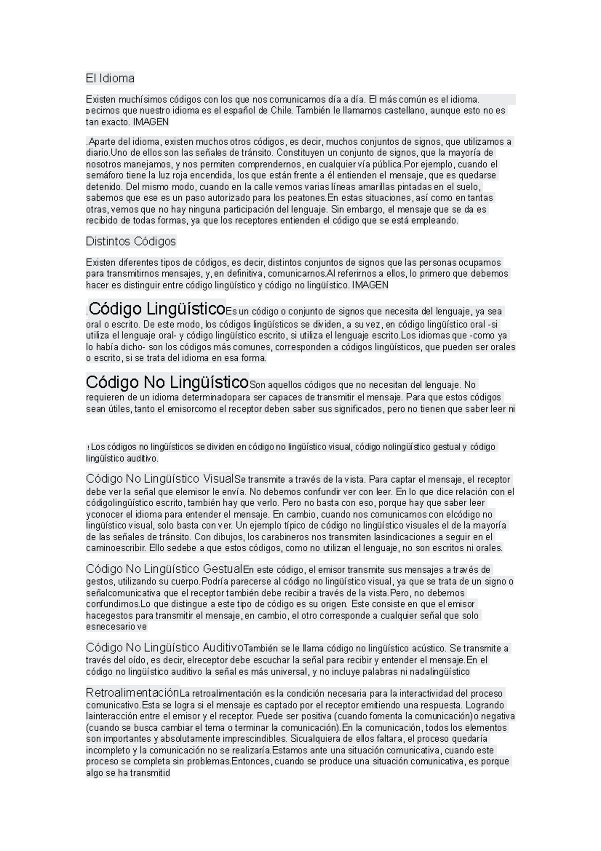 El Idioma - actividad 1 - El Idioma Existen muchísimos códigos con los ...