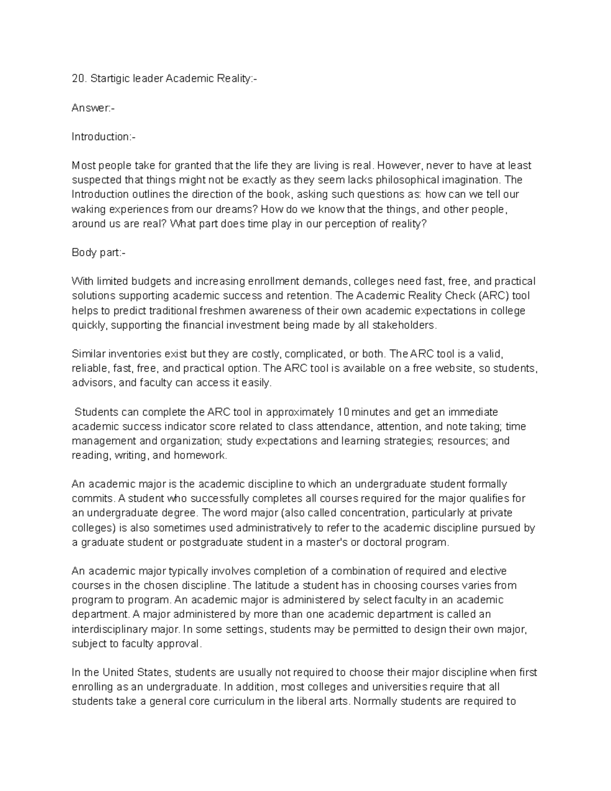 Startigic leader Academic Reality - Startigic leader Academic Reality ...