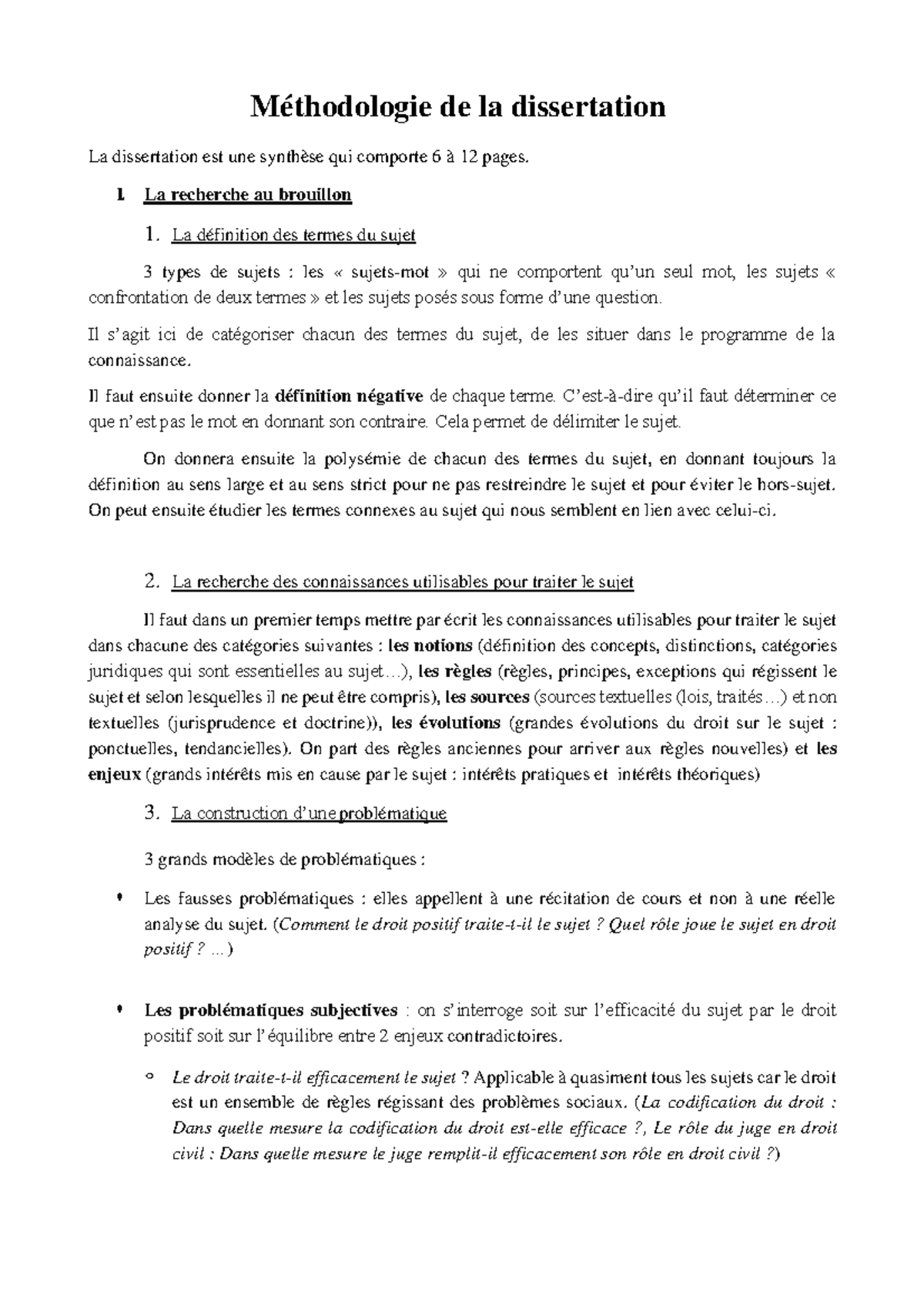 Méthodologie de la dissertation L2 - Méthodologie de la dissertation La ...