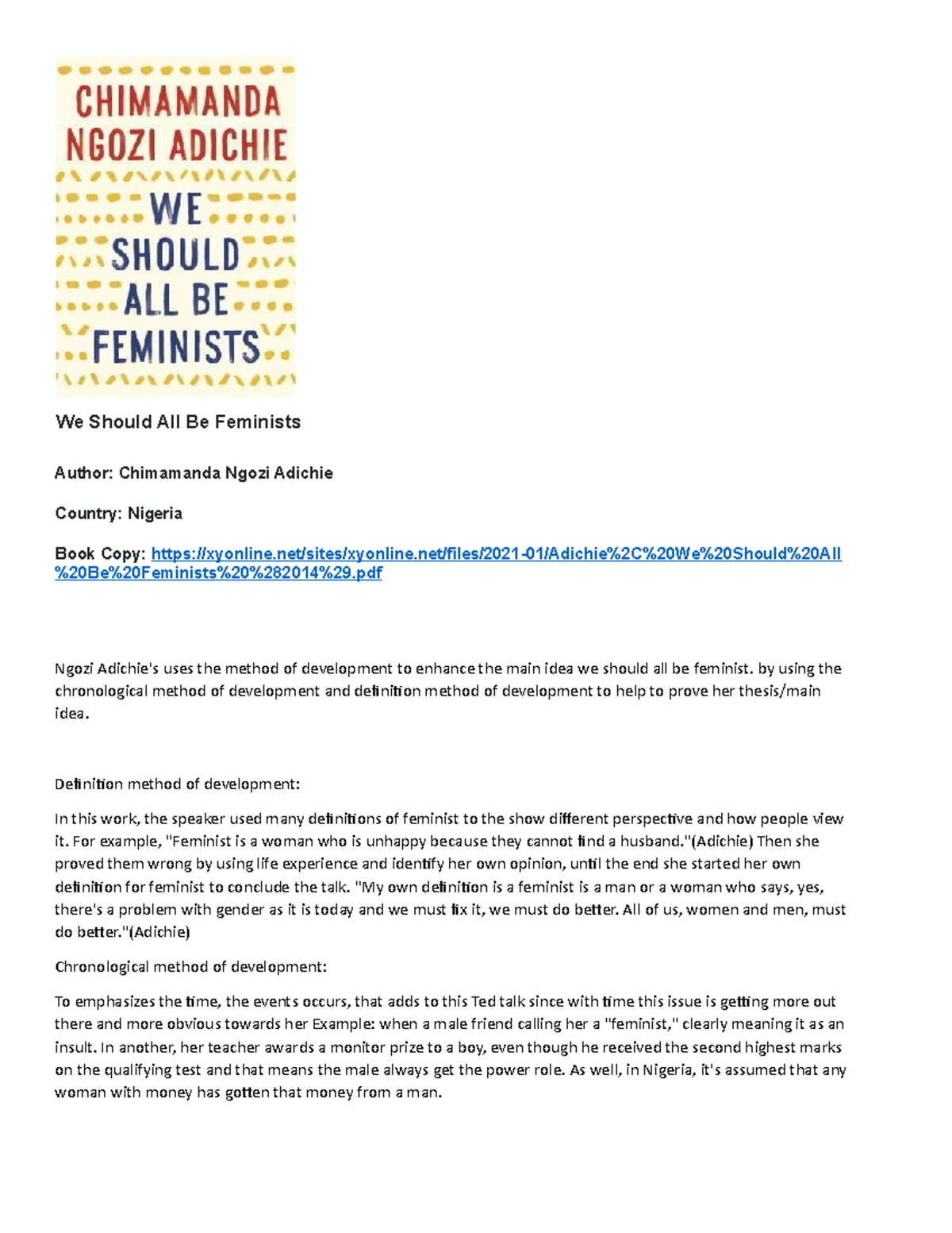 We Should All Be Feminists 1 - We Should All Be Feminists Author ...