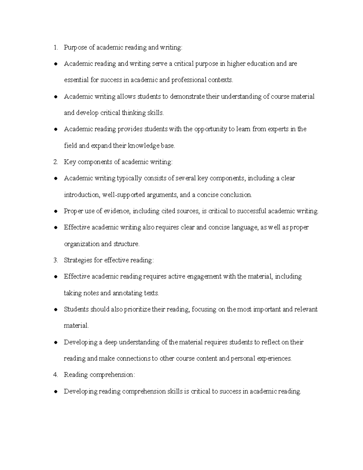 Introduction to Academic Reading and Writing Notes Part 1 - Purpose of ...