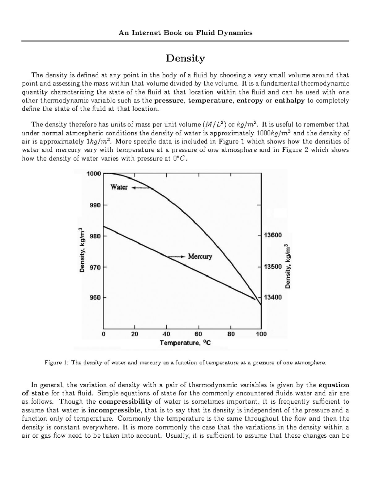 Density - An Internet Book on Fluid Dynamics Density The density is ...