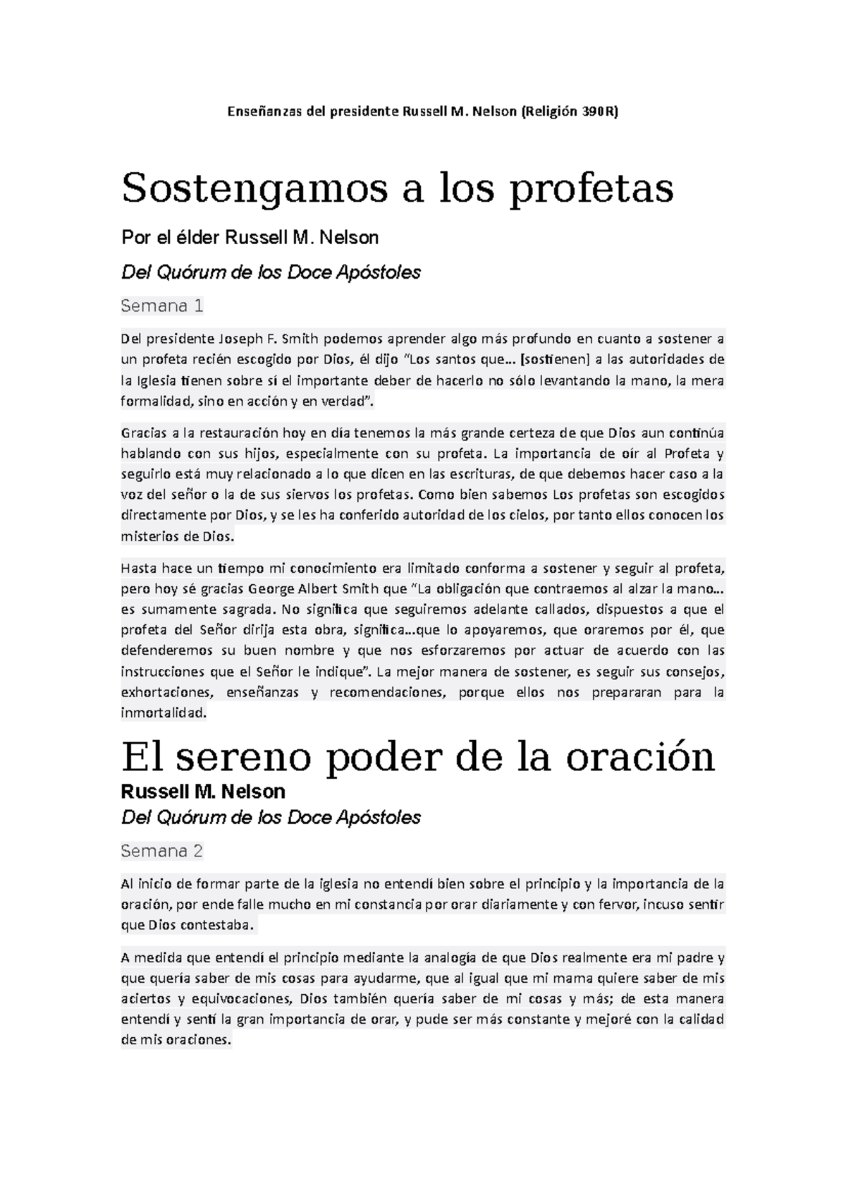 Enseñanzas del Pte Nelson - Enseñanzas del presidente Russell M. Nelson ...