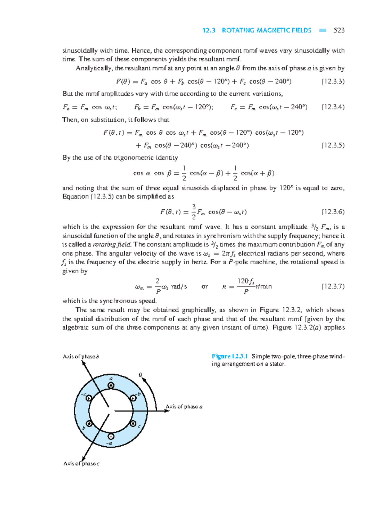 Electrical IMP Notes-53 - 12 ROTATING MAGNETIC FIELDS 523 sinusoidally ...