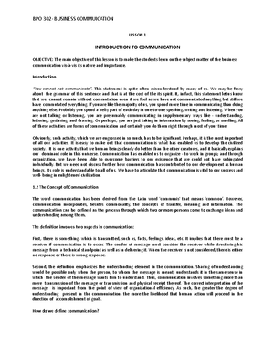 Lesson 2- Effective Communication Skills - BPO 302- BUSINESS ...