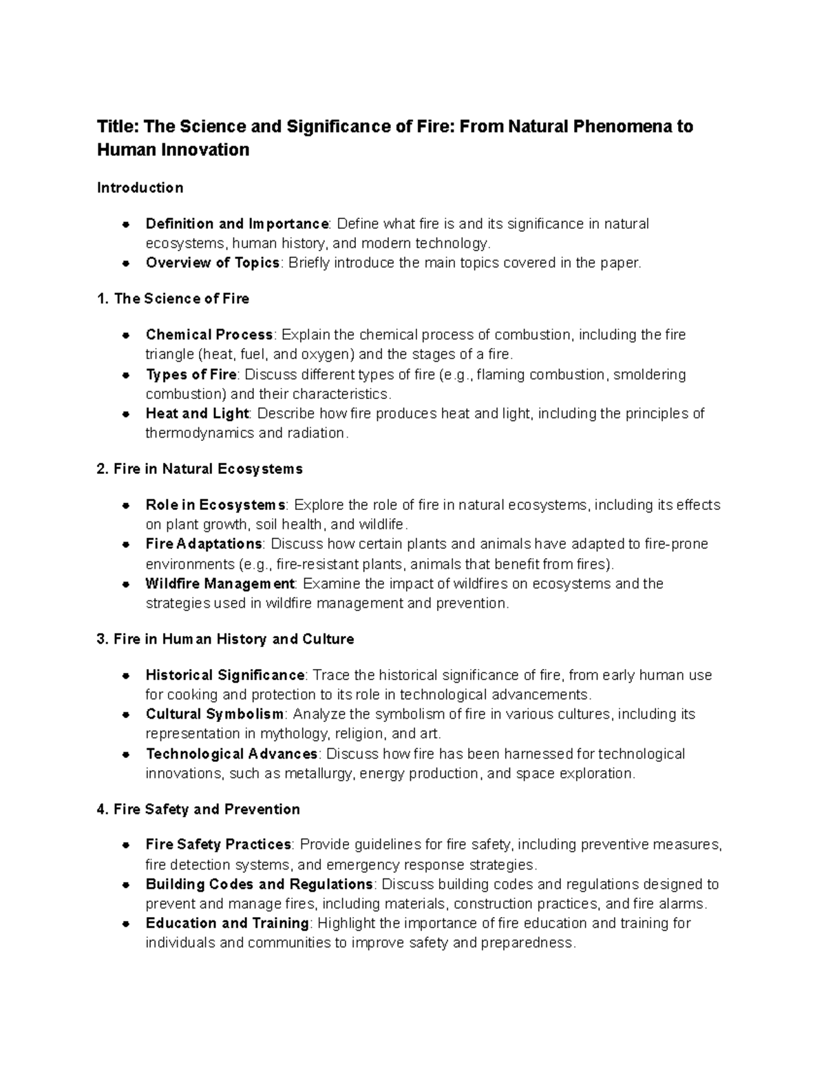 Title The Science and Significance of Fire From Natural Phenomena to ...