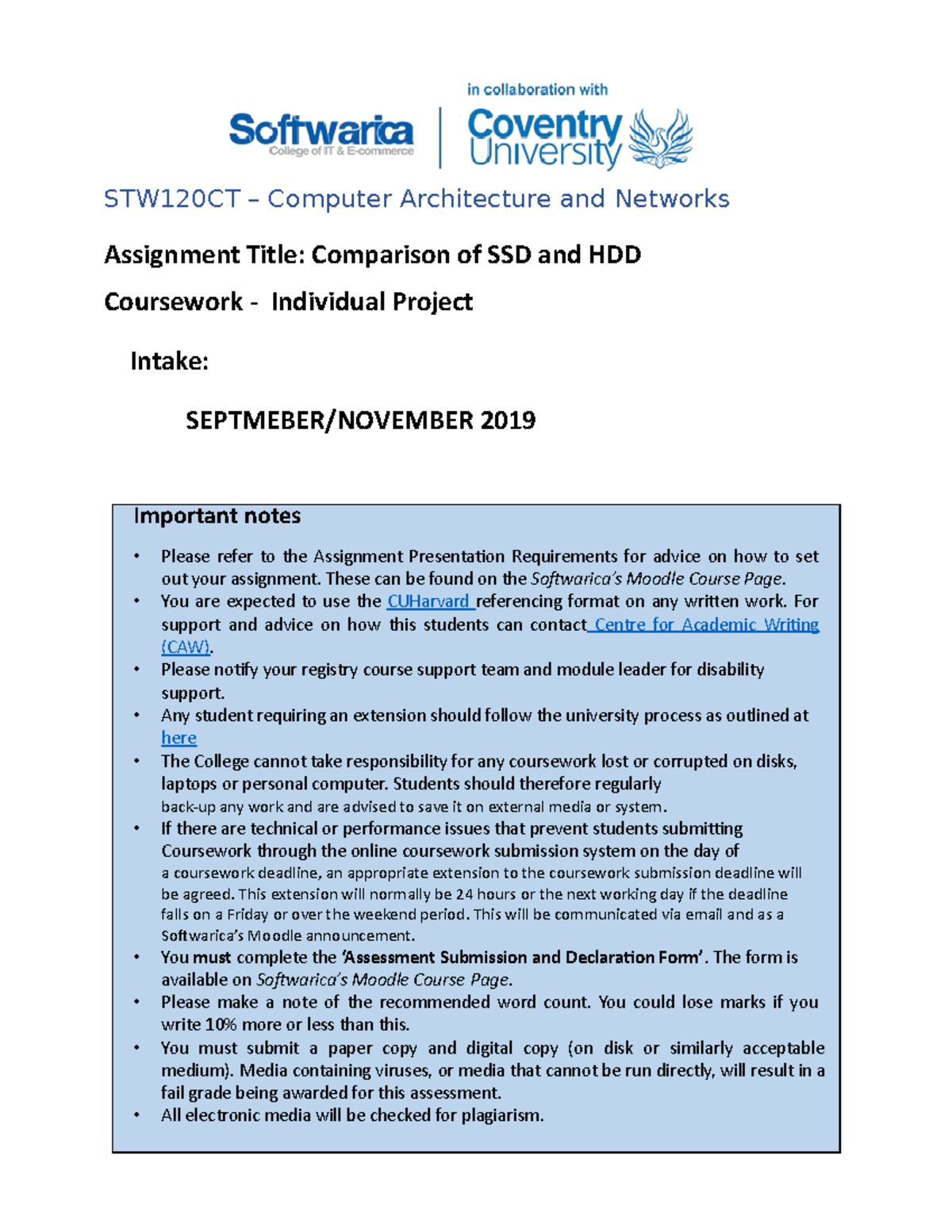 Computer Architecture and Networks Final Assignment - 120CT - Coventry - Studocu