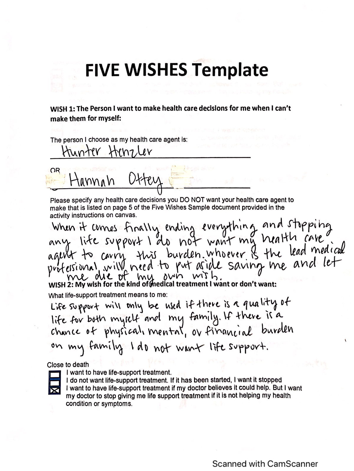 Five Wishes Final - n/a - NUR 215 - Studocu