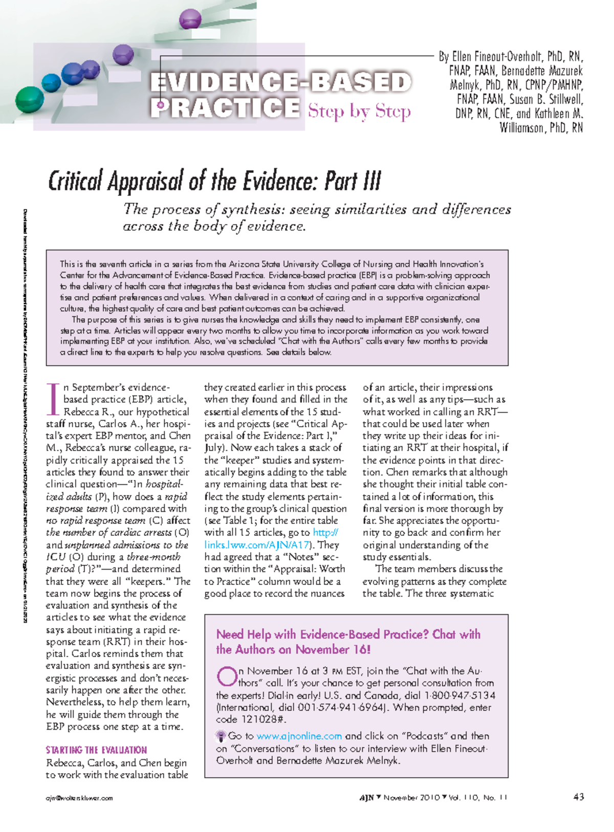 7 Evidence Based Practice, Step by Step Critical - NURS 335 - VCU - Studocu