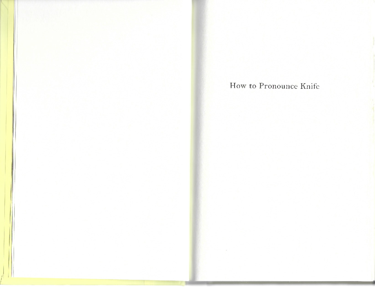 Knife - Notes from class - 190W - Studocu