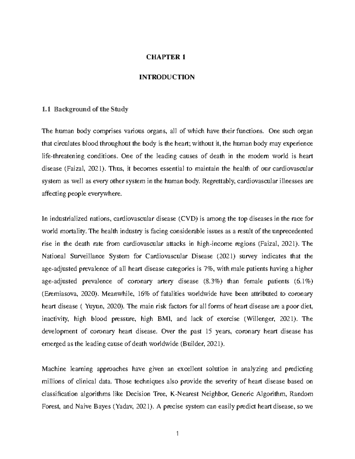 FYP Proposal Daniyal - Best - CHAPTER 1 INTRODUCTION 1 Background of the Study The human body ...