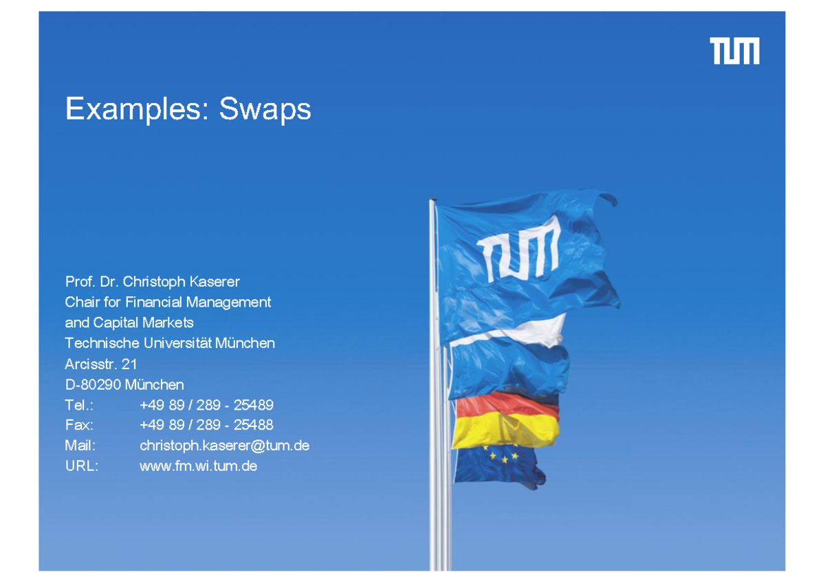 Examples Chapter 5 - Examples: Swaps - Studocu